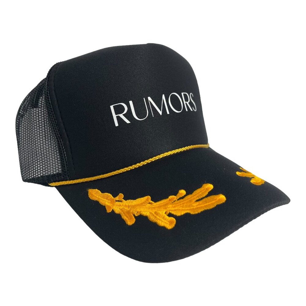 New Rumors Designer Font Captain Black Trucker Hat Me… - Gem
